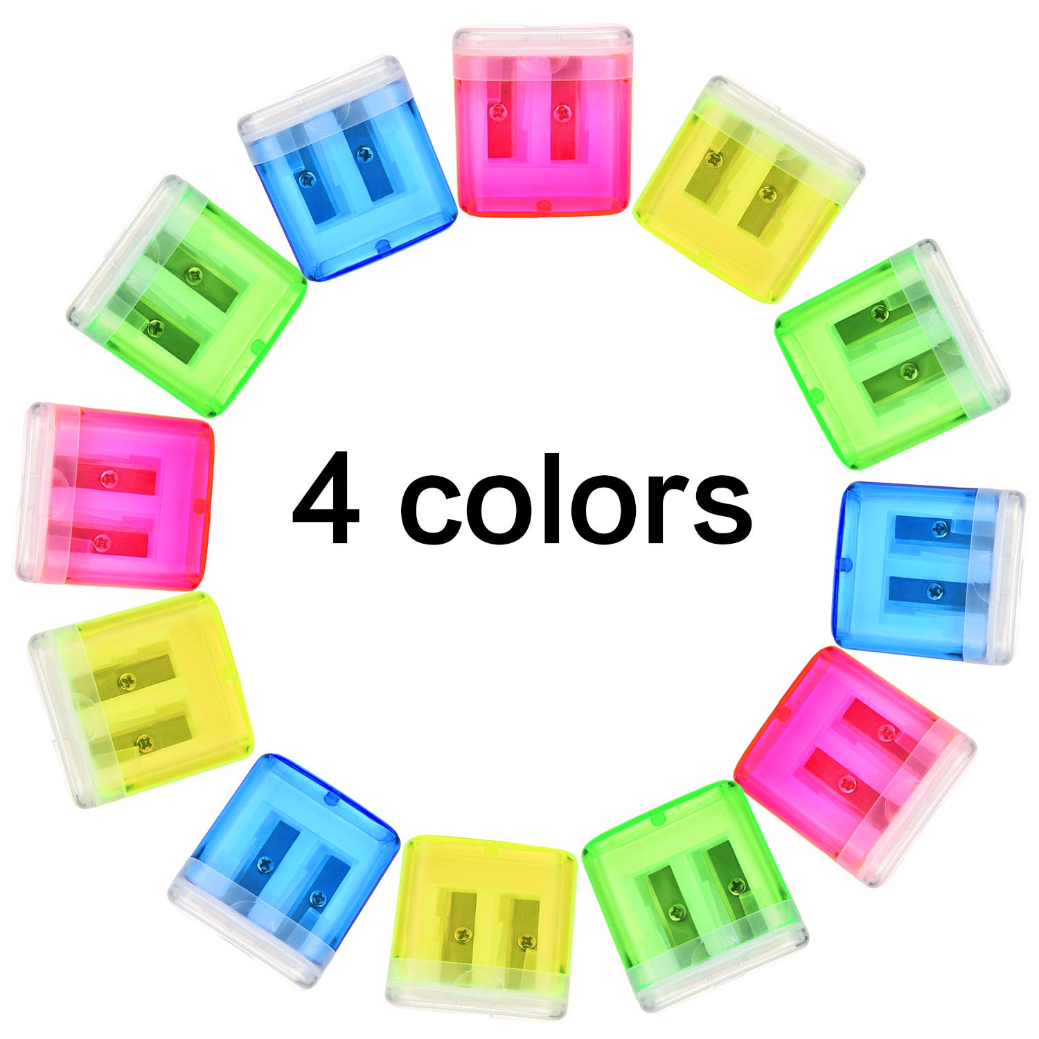 Dual Hole Pencil Sharpener Manual Pencil Sharpeners with Lid for School Home Office Using?12 Pieces?