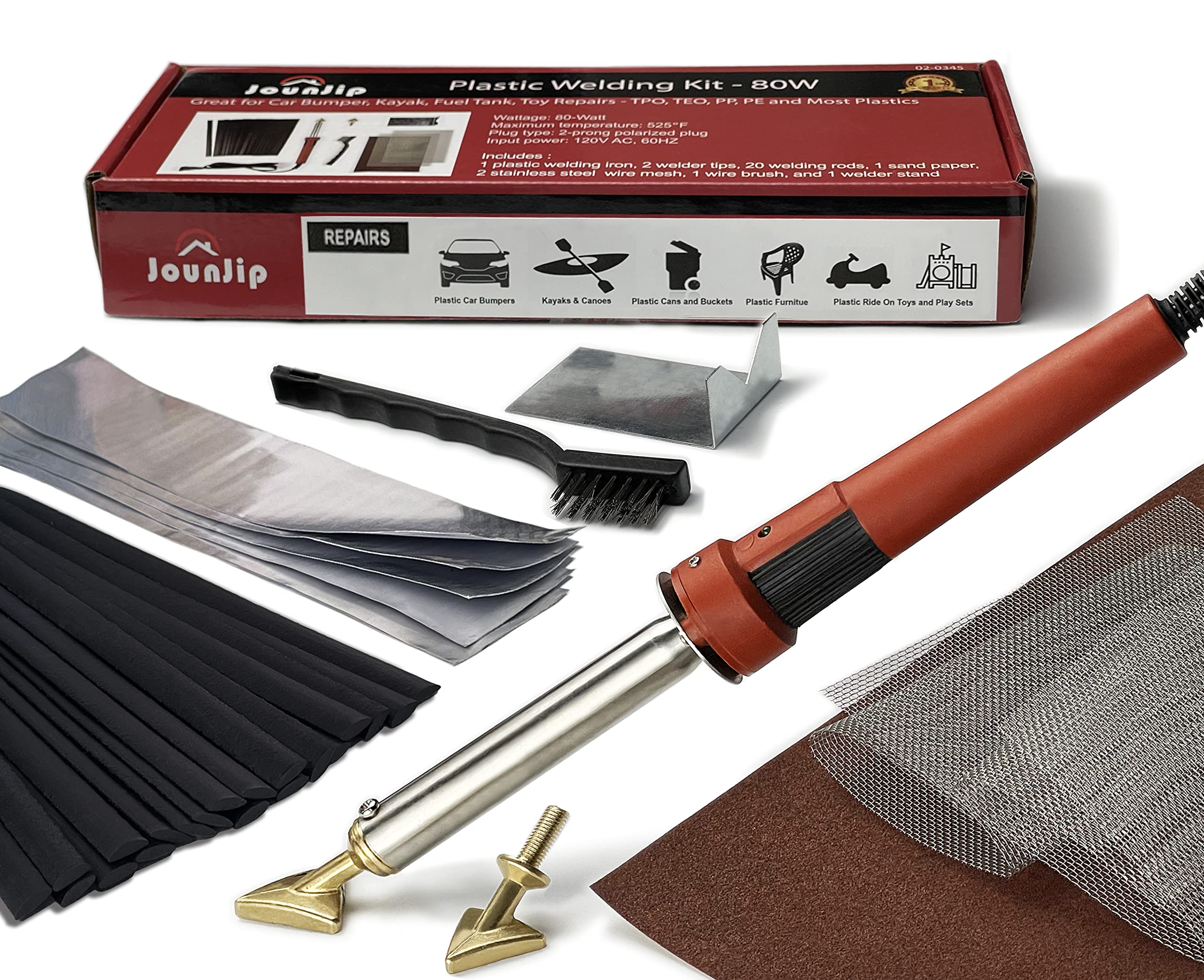 JOUNJIP Plastic Welding Repair Premium Bundle Kit - for Bumper, Dashboard, Kayak, Canoe