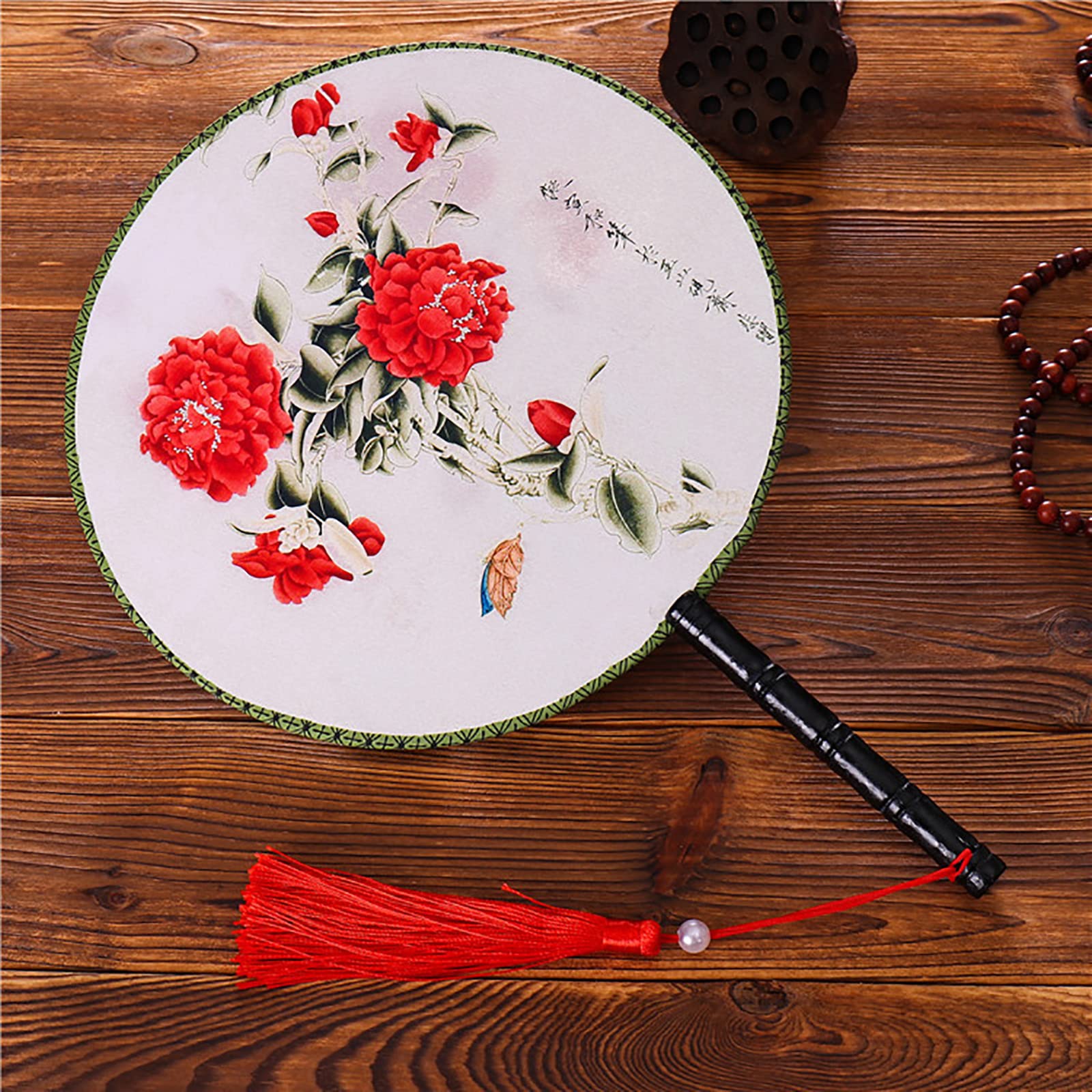 FAYERY Fan Group Fan Chinese Style Classical Palace Fan Double-Sided Women's Round Palace Dance Fan Hanfu Fan