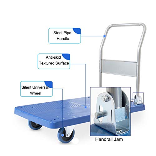 Generic Trolleys,Beauty Salon Cart Trolley Large Platform Truck 992Lbs Weight Capacity, Heavy Duty Foldableniture Dolly Platform Flatbed with Steel Handle