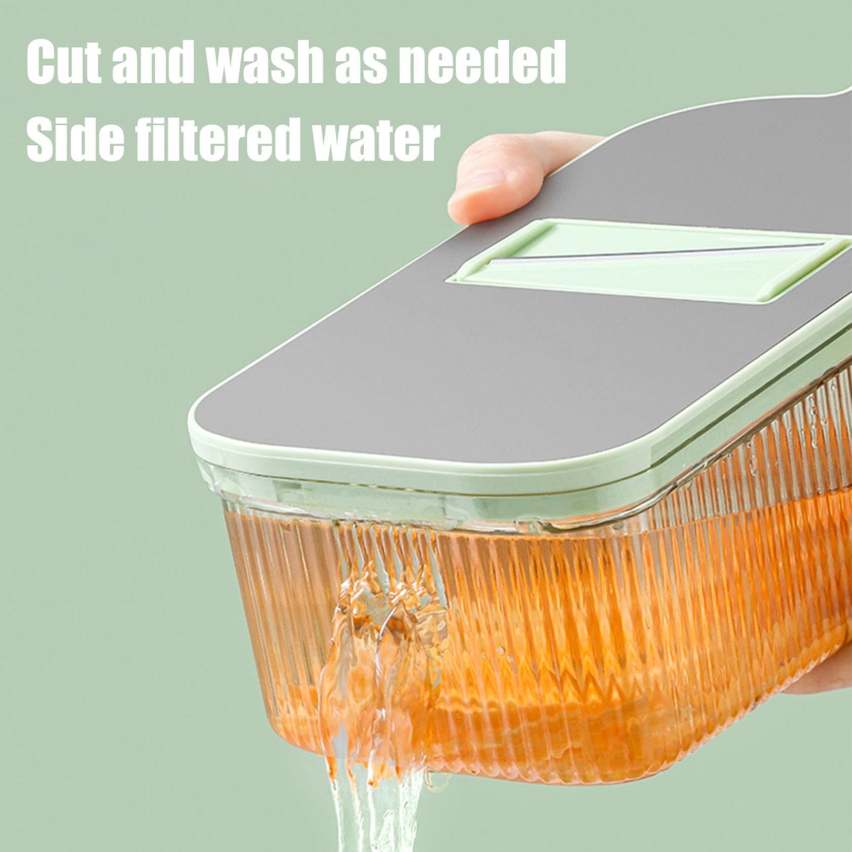 Generic Versatile Multifunctional Grater with Six Cutting Tools, Round Vegetable Chopper. Comes with a Container, Useful Food Chopper, Efficient Vegetable Chopper with Container (A), 11.8×4.72×4.33In