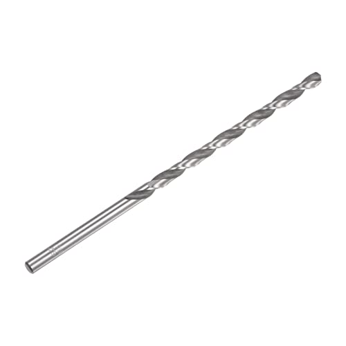 HARFINGTON 6542 High-Speed Steel Twist Drill Bit, 6.2mm Drill Bit 160mm Length Extended Straight Shank Black Oxide Ground Drill Bit for Steel Aluminum Alloy
