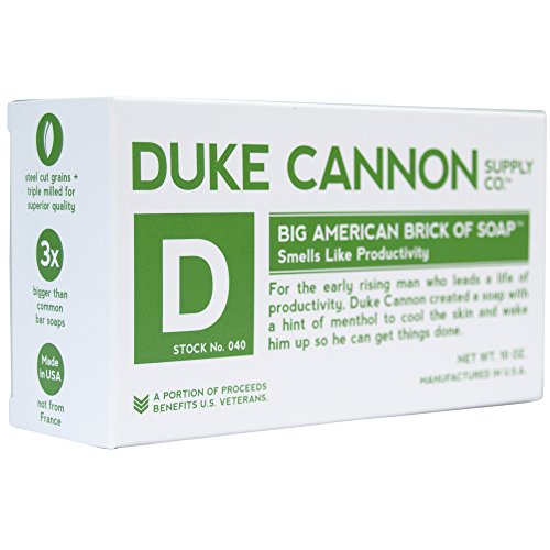 Duke Cannon Men’s Big American Brick Bar Soap - Smells like Productivity, White, Cool Mint & Peppermint Oil, 10 Ounce
