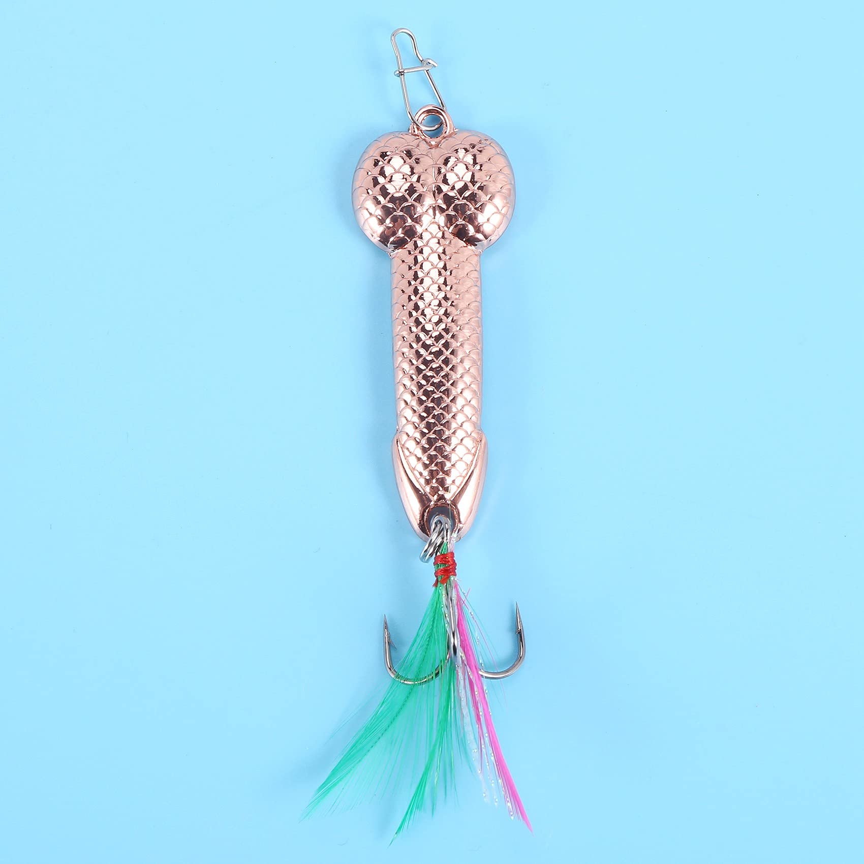 Fayme 1Pcs Fishing Lures Tackle Hook Dick Spinner Spoon Pike VIB Wobble Tackle Hook(Rose Gold 21g)