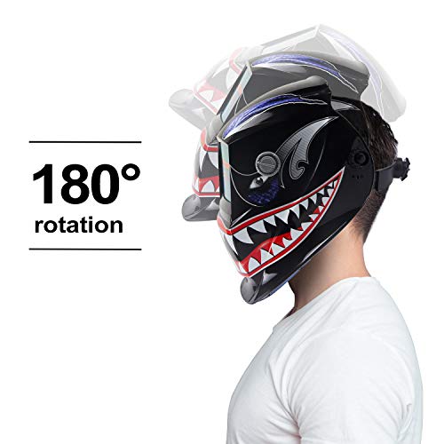 Holulo Welding Helmet Solar Power Auto Darkening Wide Viewing Field Professional Hood for MIG TIG ARC MMA