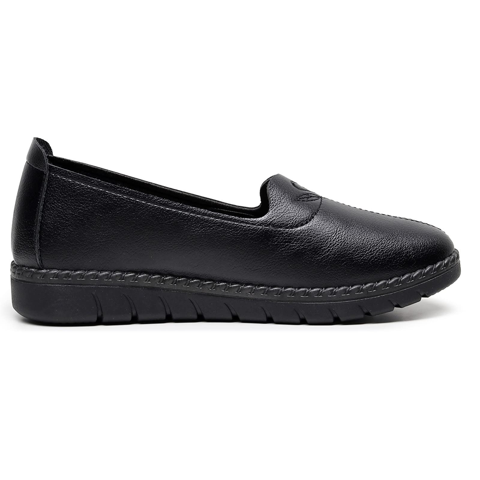 Fashion Four Seasons Women Casual Shoes Flat Bottom Thick Soles Soft and Comfortable Solid Color Simple High Top Sneaker Black