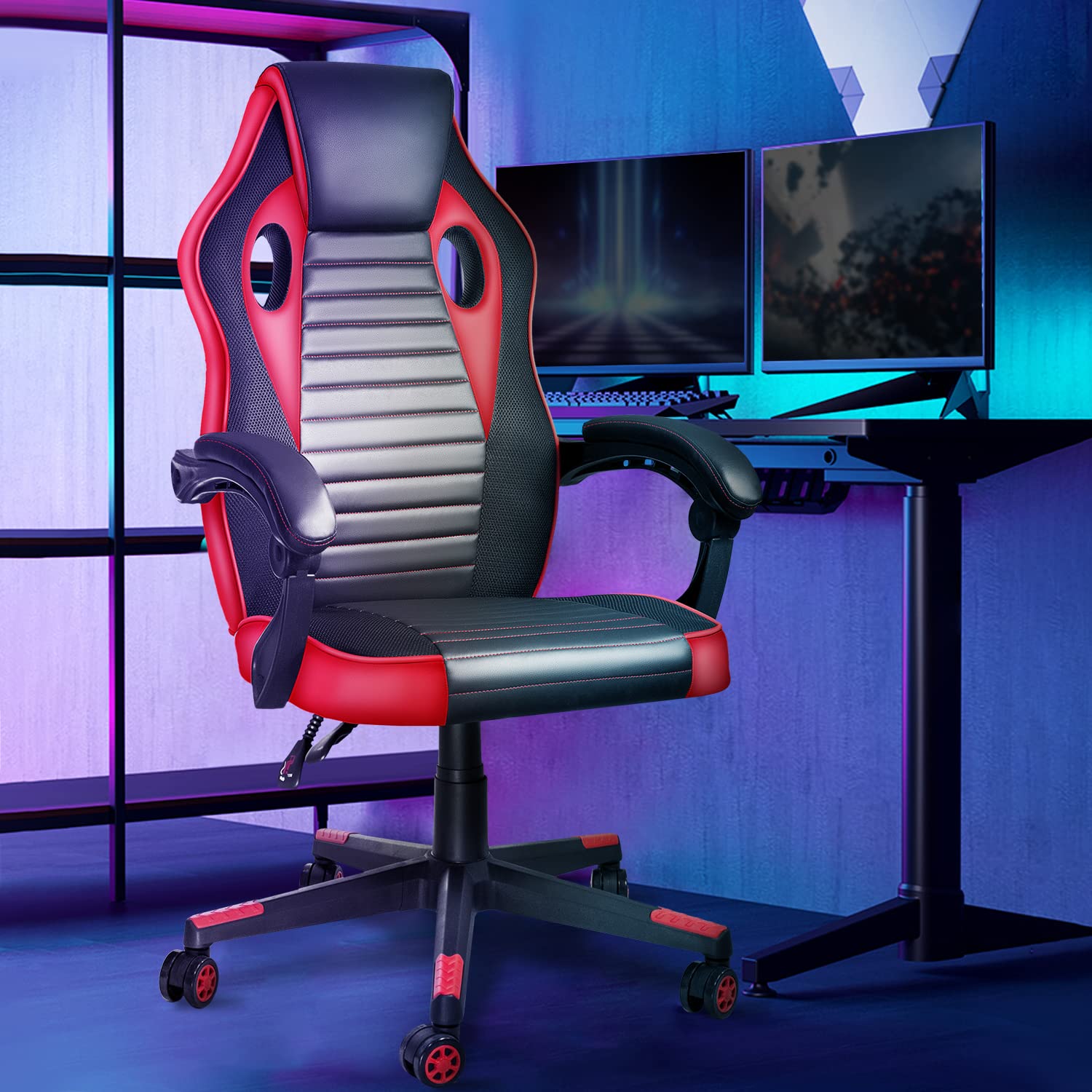 DualThunder Gaming Chairs, Home Office Desk Chairs Clearance, Comfortable Cheap Gaming Office Chairs, Computer Chairs Video Game Chairs, Gaming Chairs for Teens Gamer, Swivel Rolling Chairs, Red