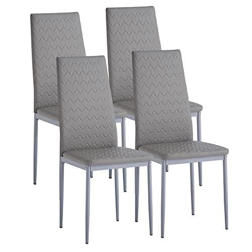 paonne Round Dining Table Set for 4, Glass Round Kitchen Table and Chairs for 4, 5-Pieces Table with Chair Set