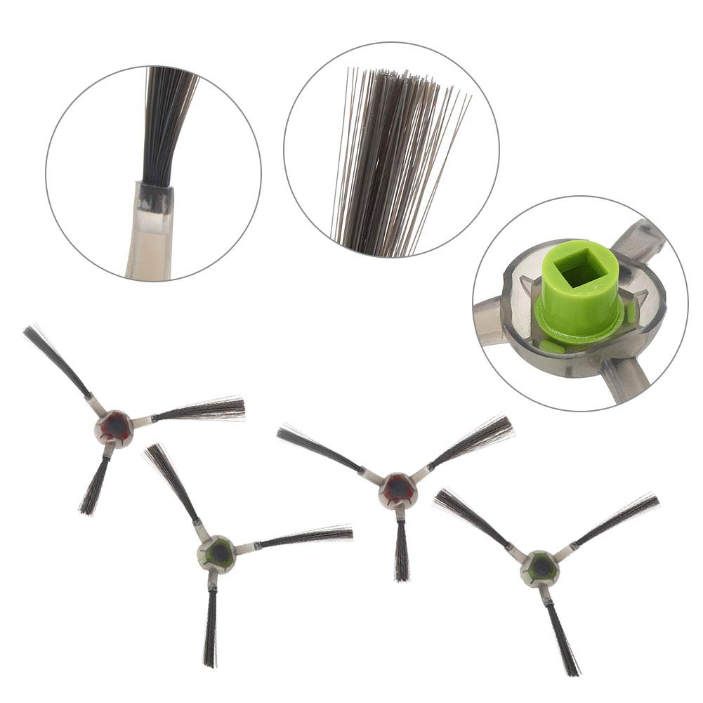 Fdit 4PCS Side Brushes Replacement Vacuum Cleaner Replenishment Sweeping Brush Fit for Ecovacs Deebot DE55 DE6G DD33 DJ35 Robotic Vacuum Cleaner