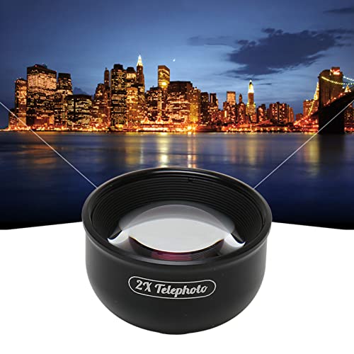Phone Camera Lens, 2X HD Clip on Cell Phone Lens with Storage Bag and Wiping Cloth, Portable Smartphones Lens for Photography