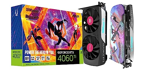 ZOTAC Gaming GeForce RTX 4060 Ti 16GB AMP Spider-Man: Across The Spider-Verse Inspired Graphics Card Bundle, ZT-D40620F-10SMP