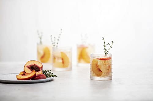 Fortessa Jupiter Vintage Glassware Collection, Double Old Fashioned Cocktail Glass 4 Pack, Clear, DOF 4 Pack (10 Ounce)