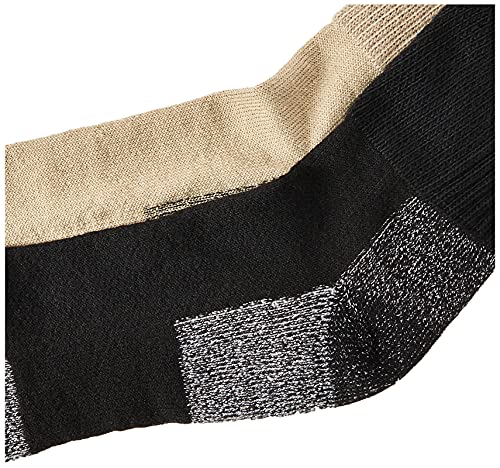 Dr. Scholl's Men's 2 Pack Non-binding Diabetes and Circulatory Odor Resistant Crew Casual Sock, Khaki/Black, Shoe Size 13-15 US