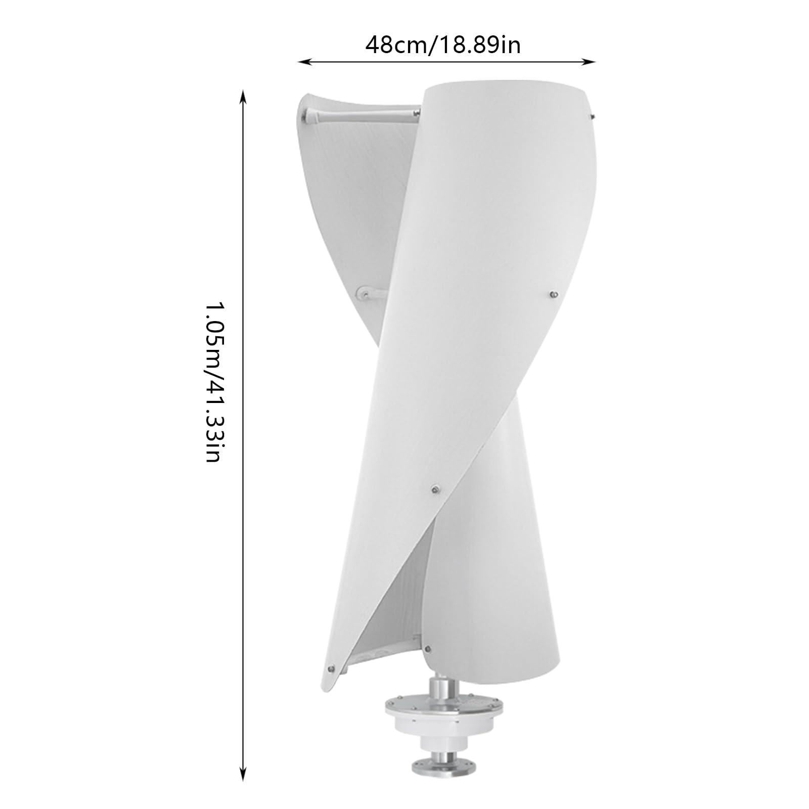 DOONARCES 400W 24V Vertical Wind Turbine Generator Kit, Helix Maglev Axis Wind Turbine Generator with 2-Blades Wind Power Generator Kit with MPPT Controller Windmill Generator System, White (24V)