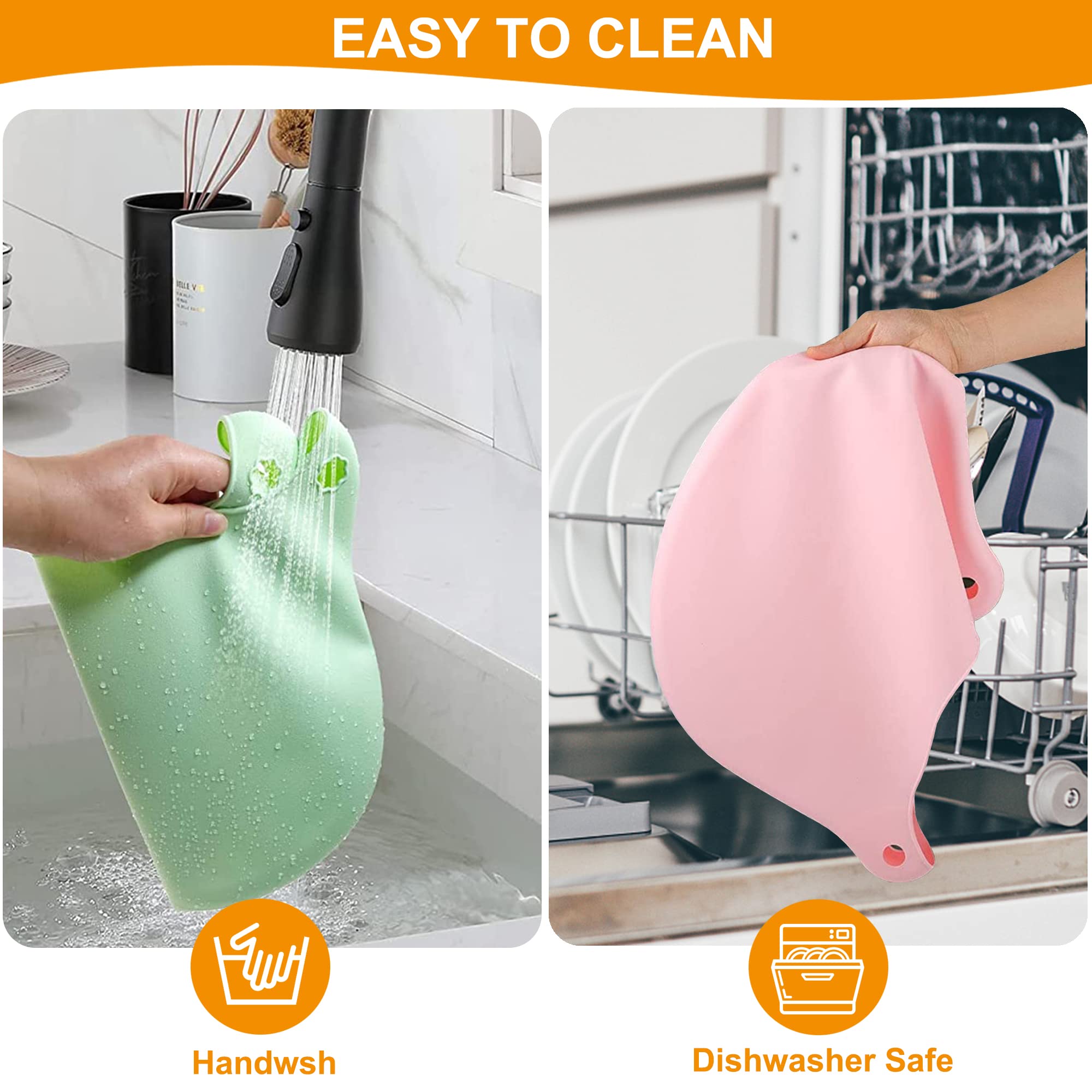 EANLOLY 4 Pack of Silicone Slow Cooker Liners, Leakproof & Easy Clean Crock Pot Liners Reusable Silicone Bags Liners Fit 6-8 Quarts Oval or Round Pot