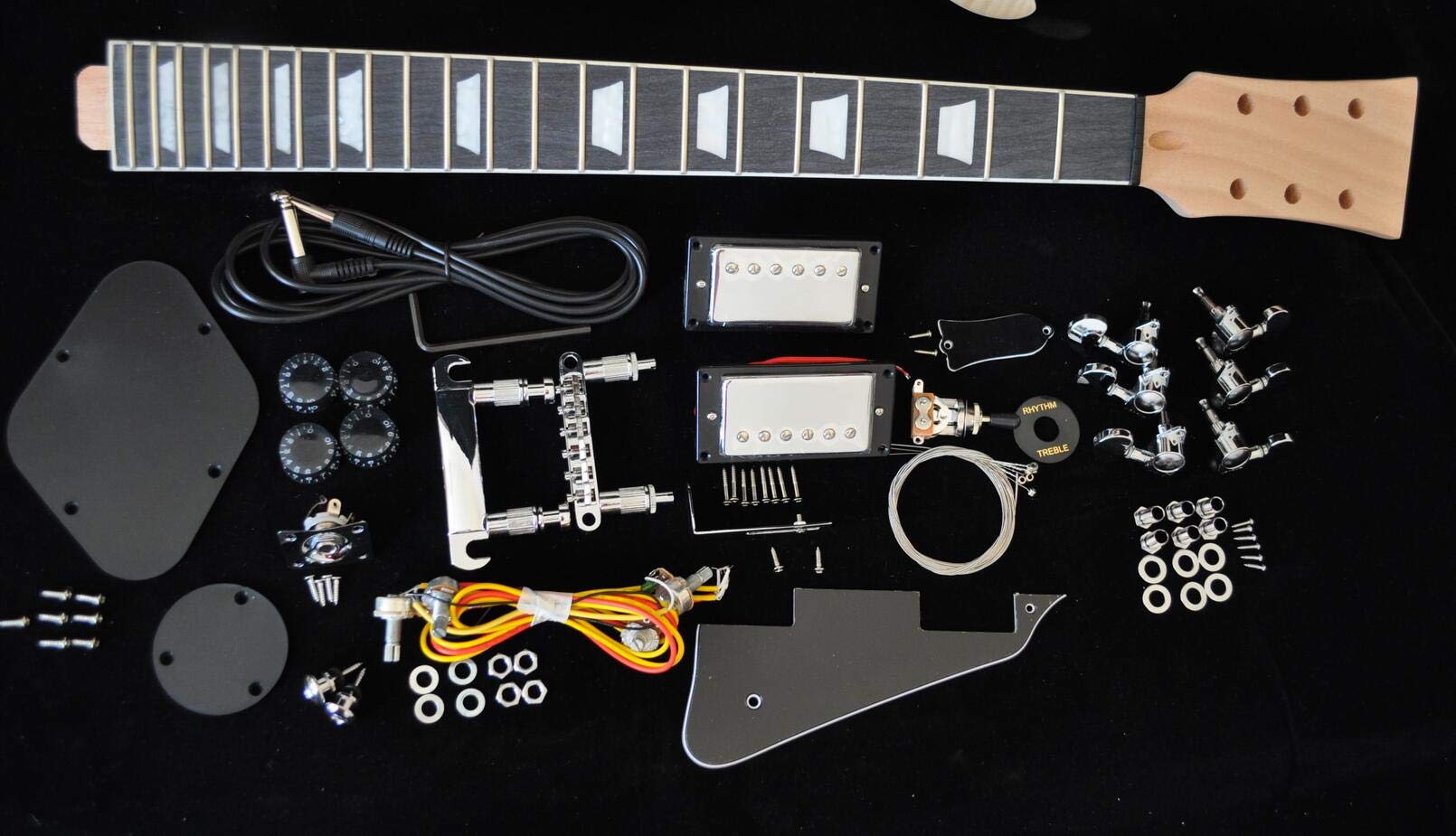 DIY Electric Guitar kit Solid Mahogany with Flamed Maple Veneer Top Rosewood Fingerboard