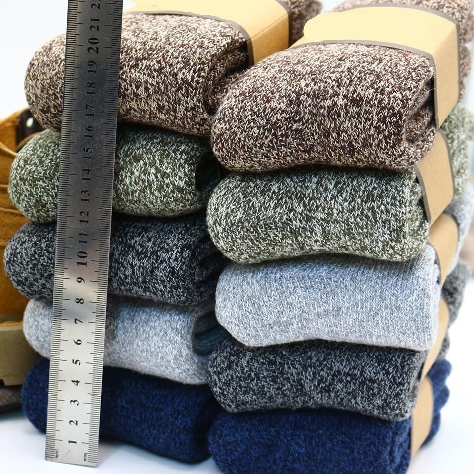 GELTDN Winter Men's Wool Socks Super Thick Warm Harajuku Retro Snow Casual Antifreeze Cashmere Socks Men 3 Pair