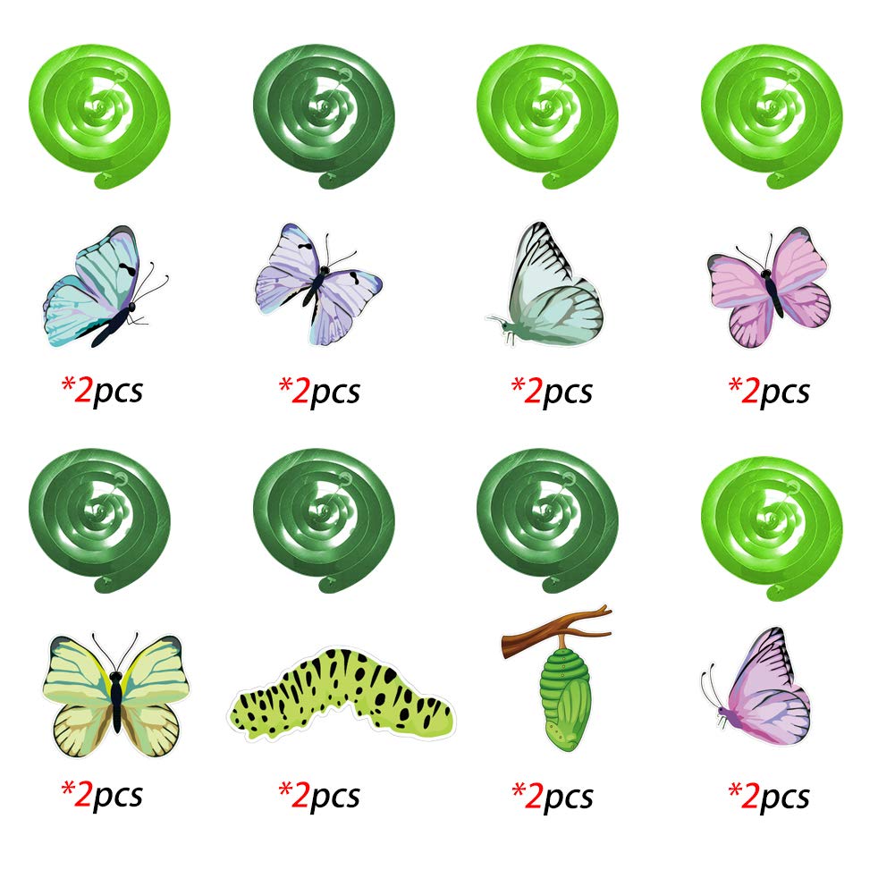 Spring Butterfly Party Supplies Hanging Swirl Decorations for Girls,Boys,Kids Home,Classroom,Baby Showers,Bridal Shower(30CT)