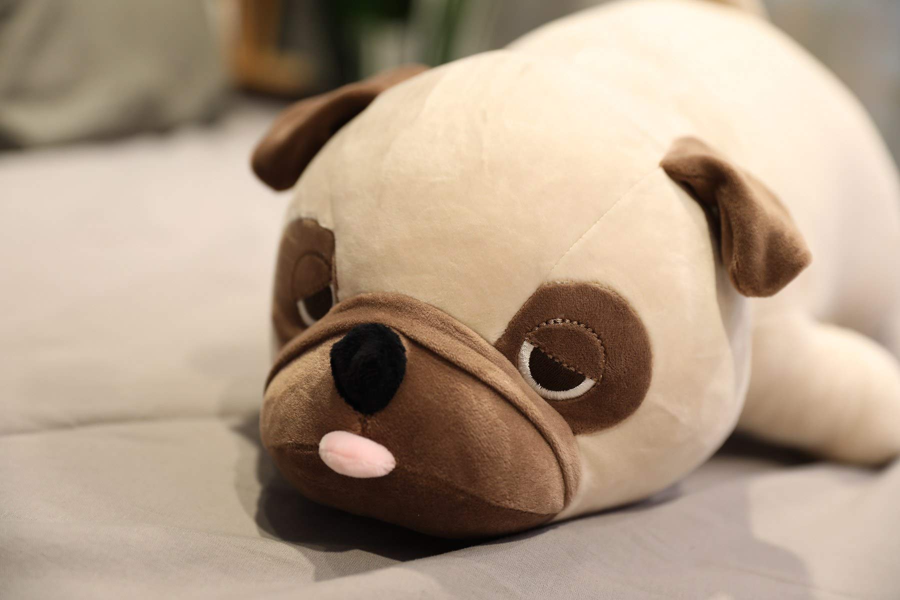 Spring Country Bulldog Plush Toy, 20 Inch Stuffed Animal Throw Plushie Pillow Doll, Soft Fluffy Puppy Dog Hugging Cushion - Present for Every Age & Occasion