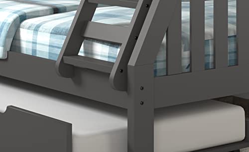 Donco Kids Austin Mission Twin Over Full Dark Grey Bunkbed with Twin Trundle