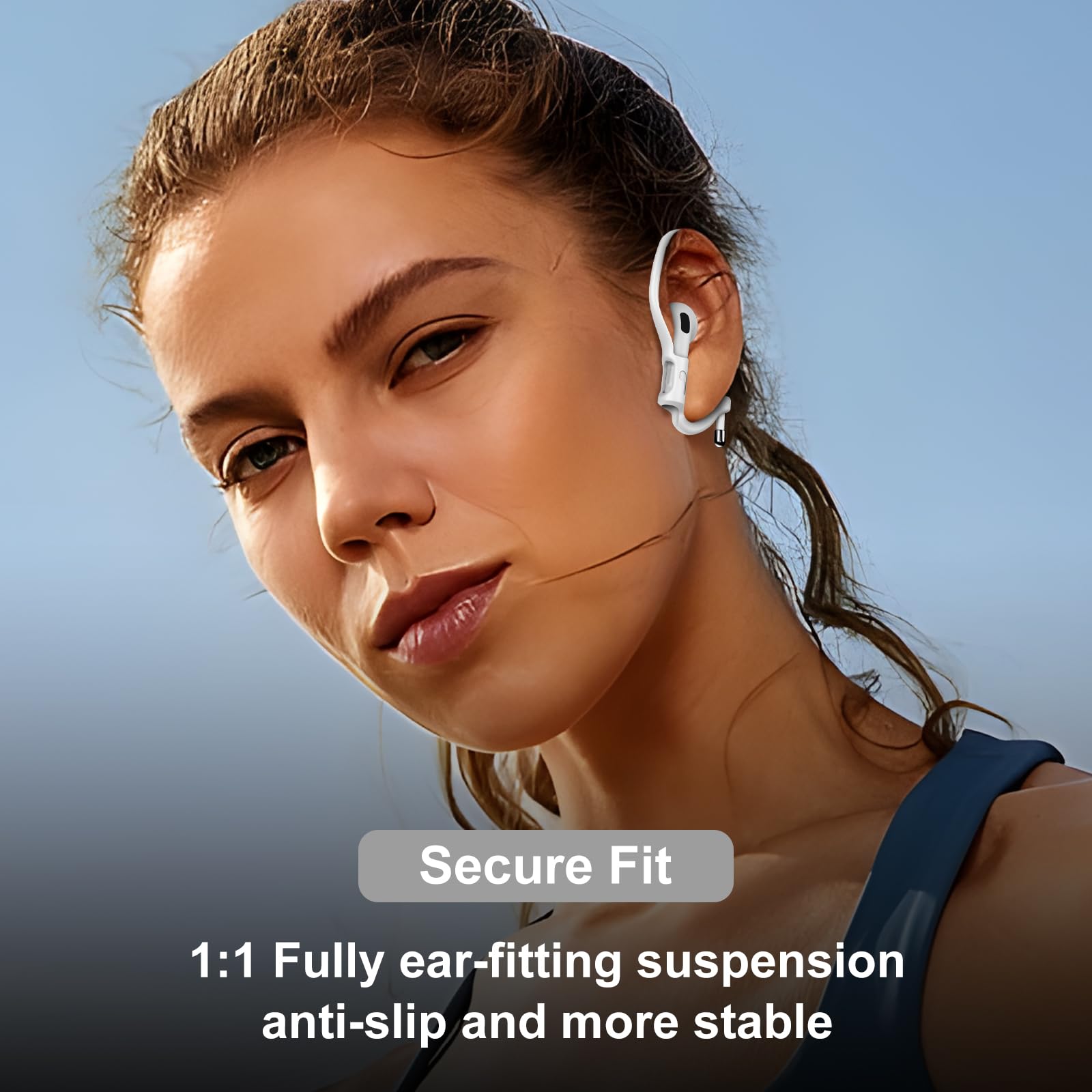 Haireca Adjustable Ear Hooks Designed for Apple AirPods Pro/Pro 2,AirPods 1/2/3[Added Stylish Leather Storage Bag],Airpods Accessories for Running,Ergonomic Design,Washable and Dirt Resistant(Pink)