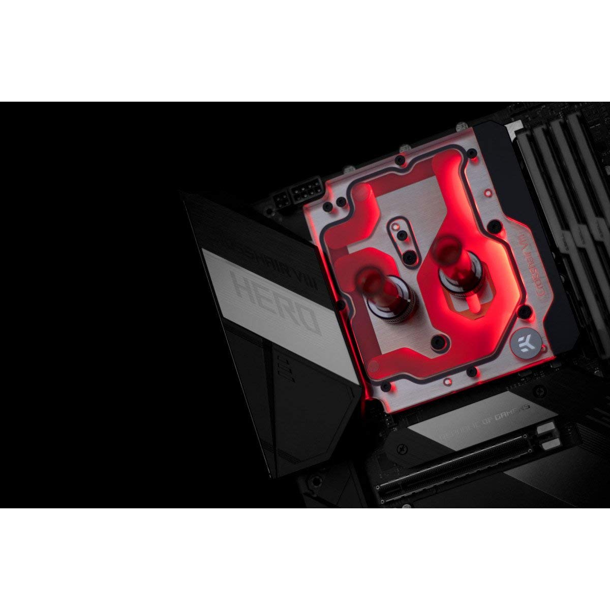 EKWB EK-Quantum Momentum ROG Crosshair VIII Hero Monoblock, Digital RGB, Plexi
