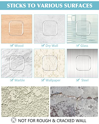 Door Stoppers Wall Protector, Etybetopstar1.57inch Reusable Door Bumper with Self Strong Adhesive, Quiet, Shock Absorbent Gel for Home, Office, Wall Protector from Door Knobs (Square, Clear)) (6PCS)