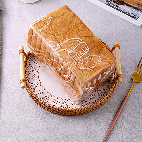 Lesibag Bread Loaf Packing Bags - Printed Bread Bags for Homemade Bread or Bakery - Reusable Bag for Large Loaves - 8β x 4β x 18β (50)