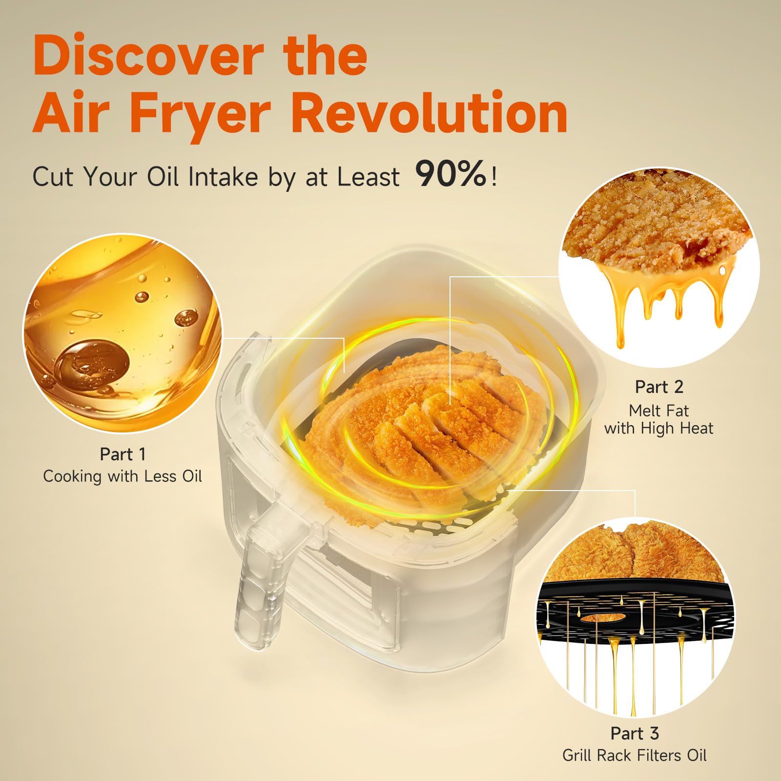 Kitchen Elite Air Fryer XL, 8.5Qt. Capacity Capacity that can Air Fry, Air Roast, Bake, Reheat & Dehydrate, with Dishwasher Safe, Nonstick Basket & Crisper Plate