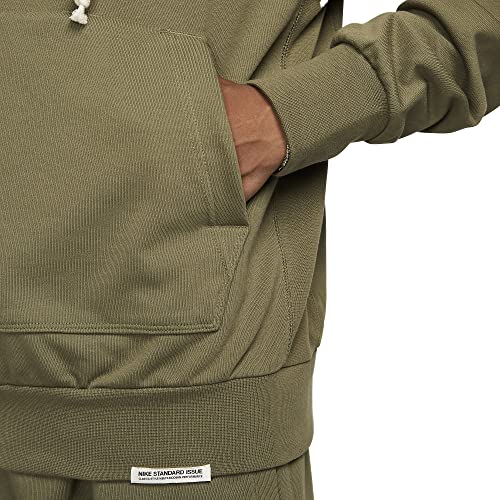 Nike Dri-FIT Standard Issue Men's Unisex Pullover Basketball Hoodie (as1, alpha, m, regular, regular, Medium Olive/Pale Ivory)