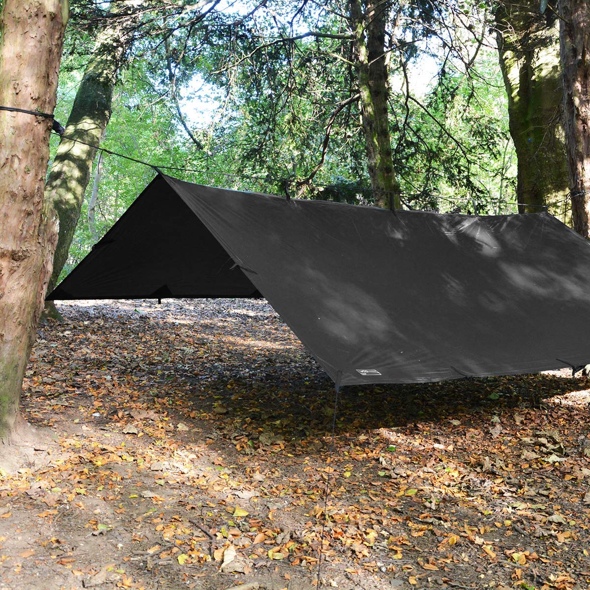 DD Hammocks - DD Tarp 3x3 - Jet Black (10ft x 10ft) - 100% Waterproof - Lightweight & Multifunctional Stealth Rainfly Tarp Tent Shelter for Bushcraft & Camping