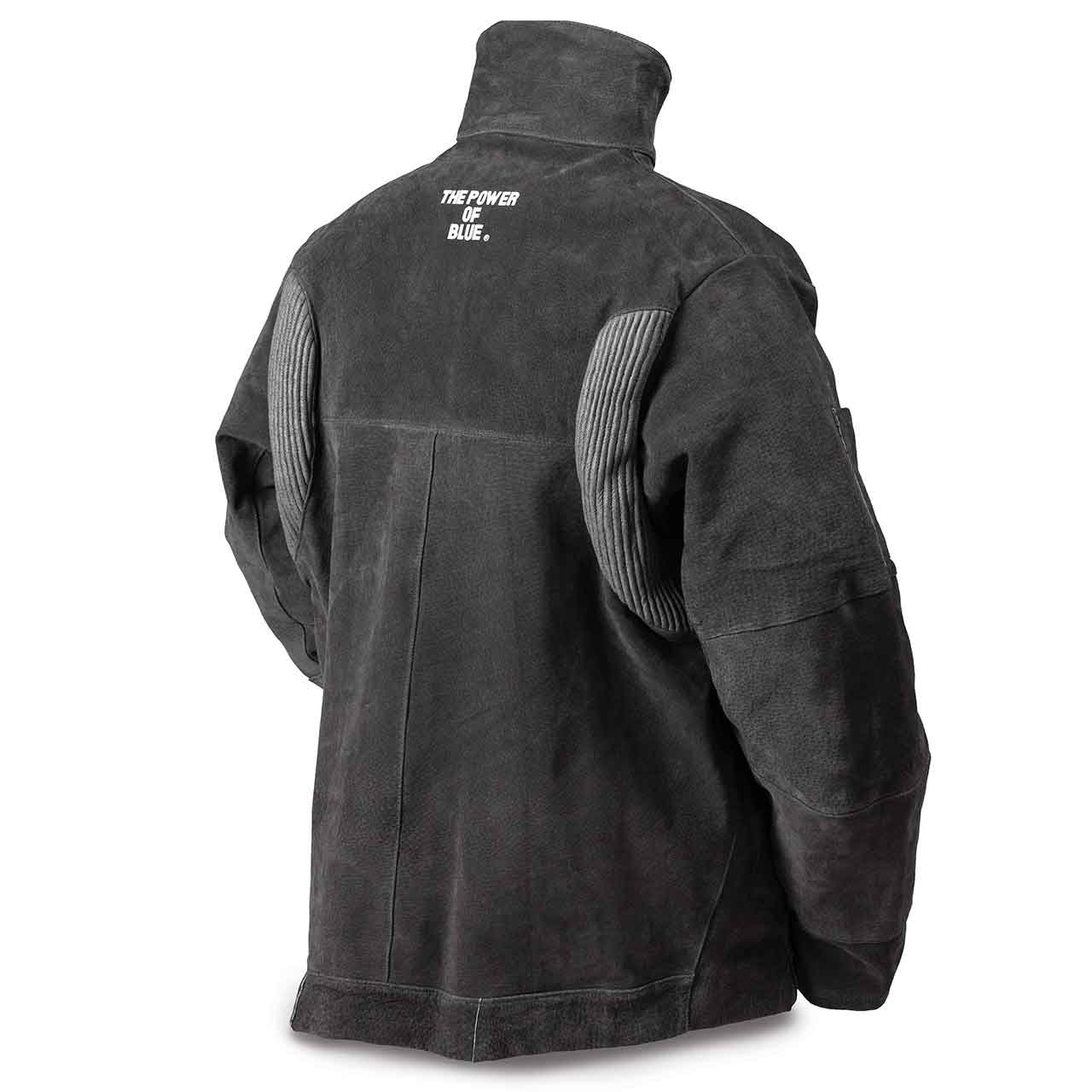 Welding Jacket, 2XL, 30" L, Gray, Leather