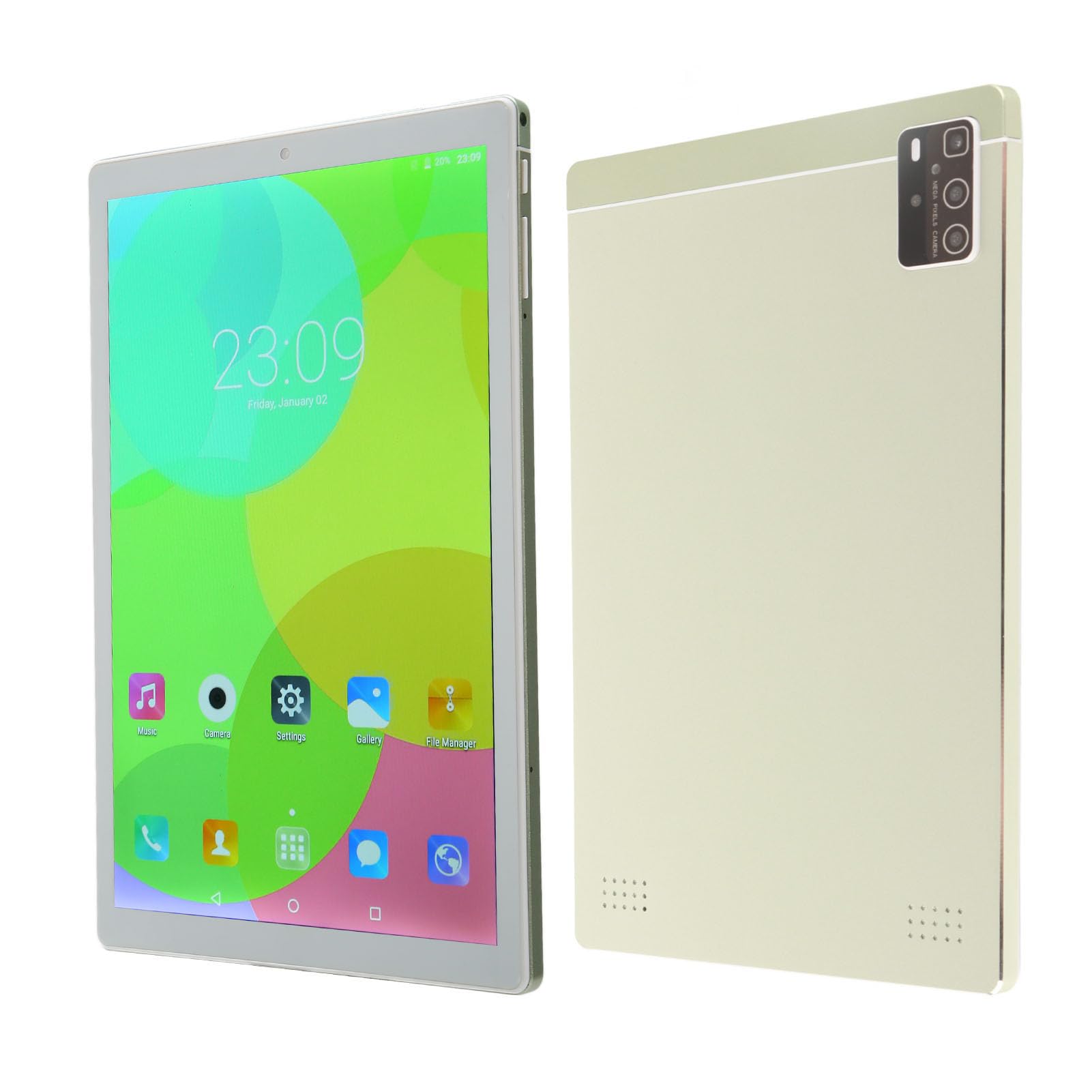 FECAMOS Portable Tablet, 6GB RAM 128GB ROM 10.1 Inch Tablet Dual Cameras HiFi Speakers 8-Core CPU for Home (US Plug)