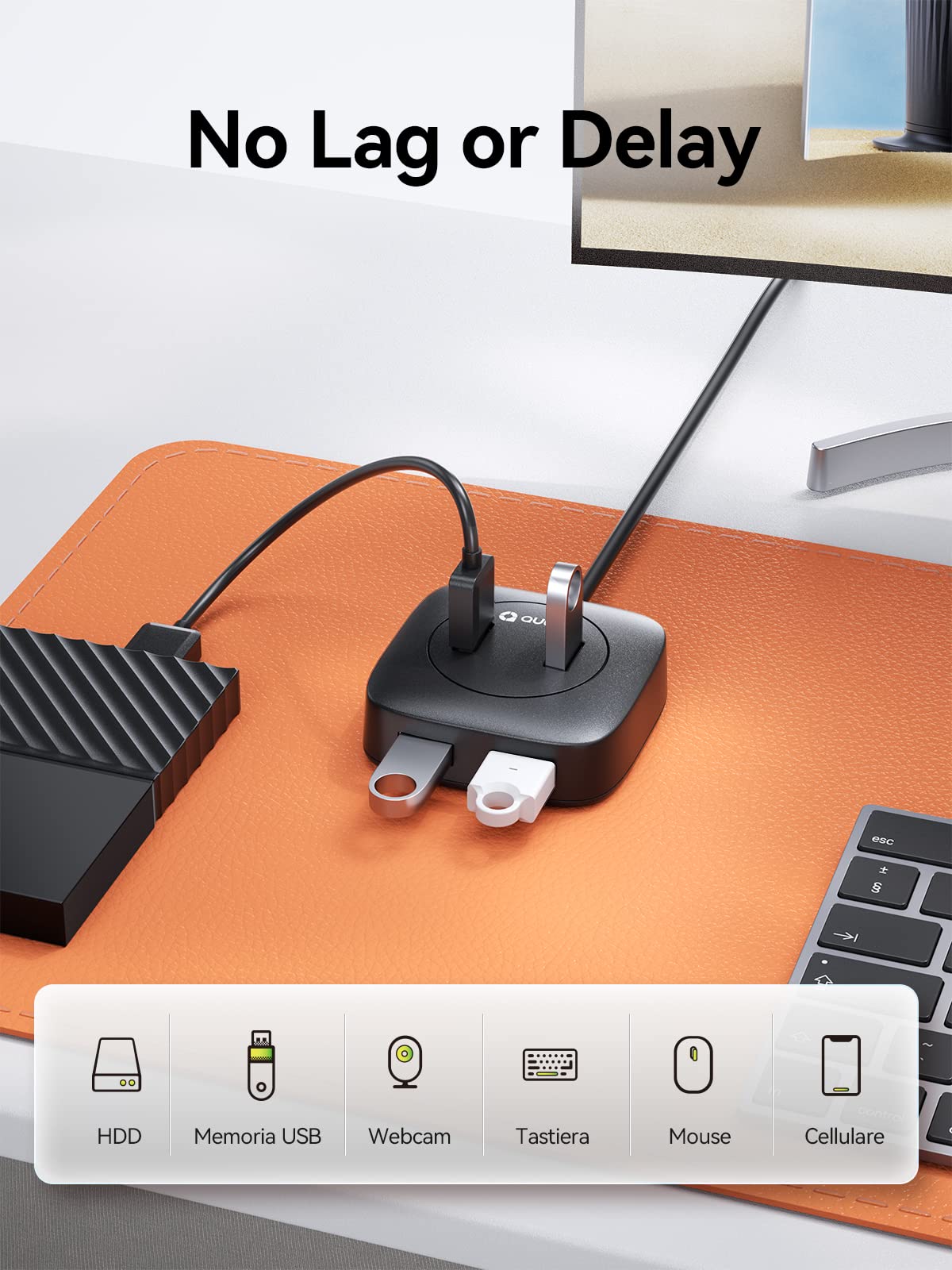 USB Hub, USB 3.0 Hub with 4 USB A Port 5Gbps, 1.8ft Extension Cable, Micro Charging Port, USB Splitter USB Expander for Laptop, HDD, Flash Drive, Macbook, XPS, PS5, TV, PC, Switch More [Universal]