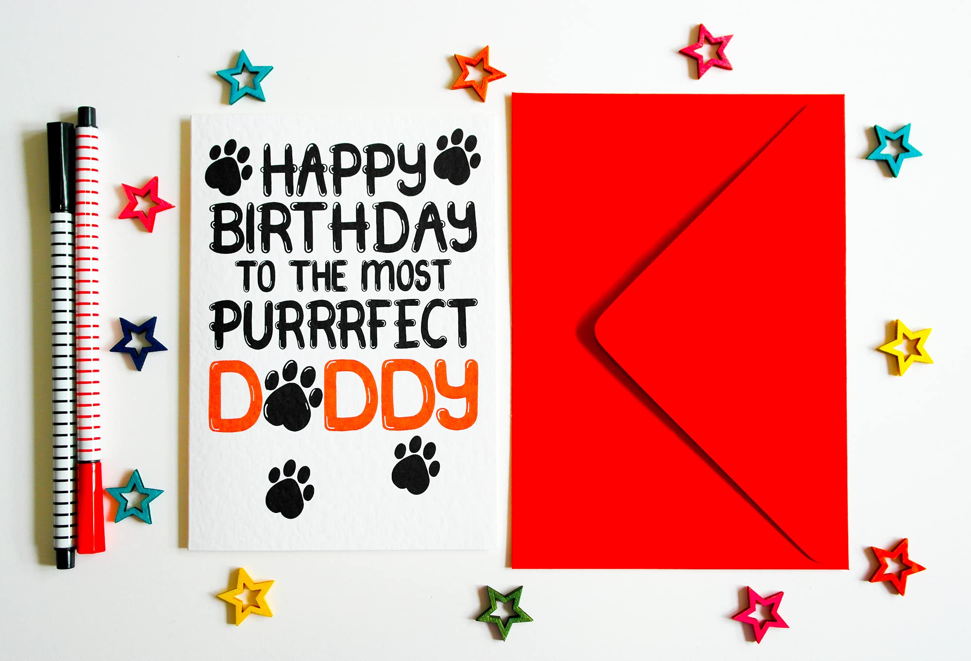 Happy Birthday Card From The Cat, To The Most Purrrfect Daddy For Cat Lover Dad
