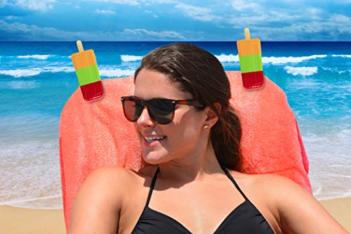 O2COOL Boca Clips, Red/Green/Orange Popsicle