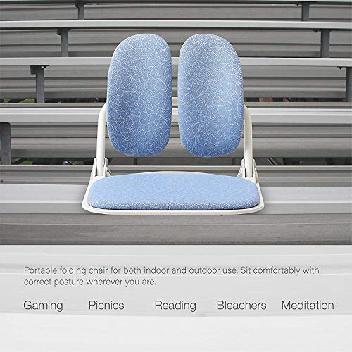 Duorest Folding Floor Chair, Sponge Seat, System with Twin Backrests, Maintain Posture and Comfort, Ergonomic for Home and Office, Mediation Reading Gaming Stadium [Leaf Blue]