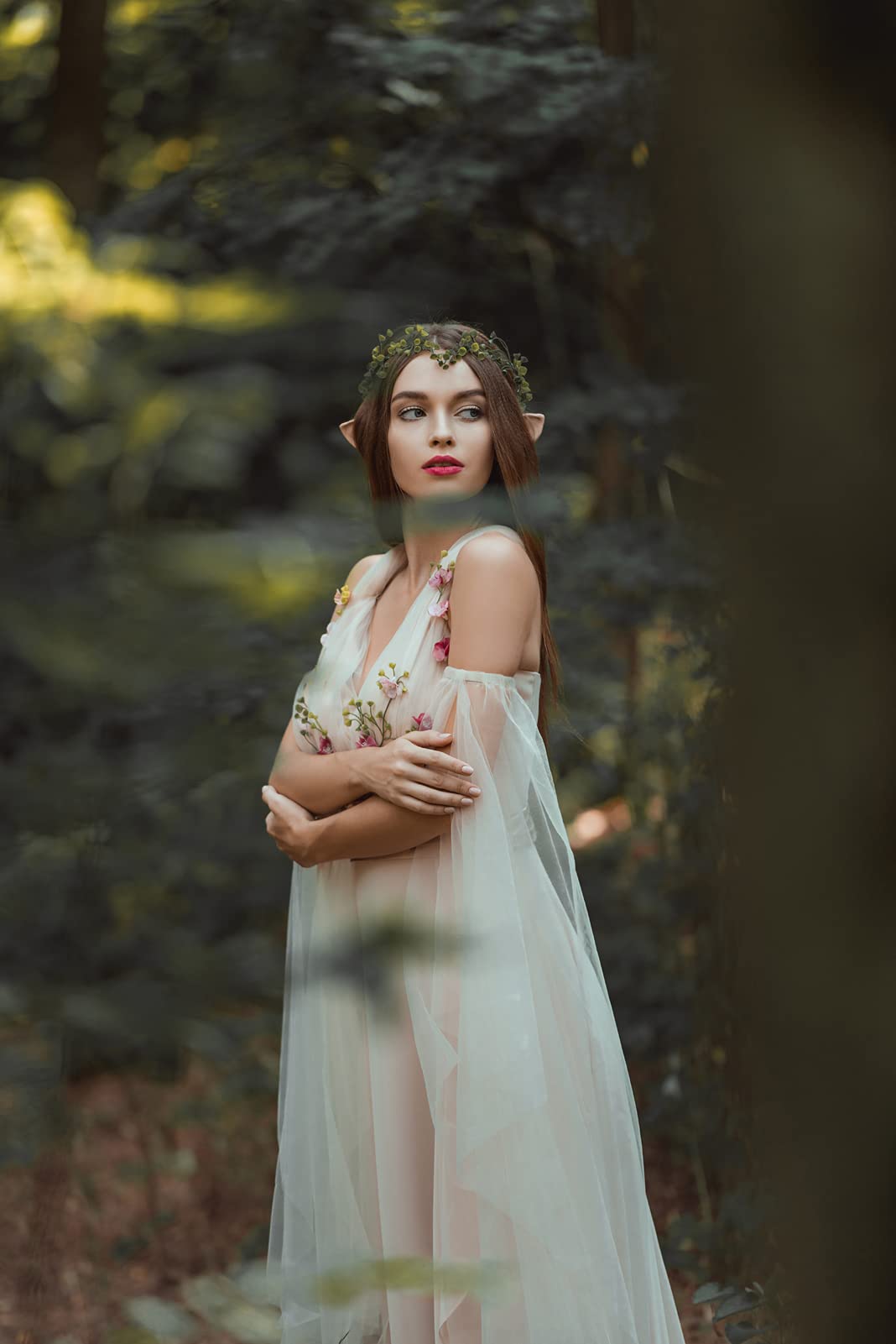 DDazzling Green Leaf Crown Boho Leaf Crown Eucalyptus Halo Wedding Woodland Crown Photo Prop (Green)