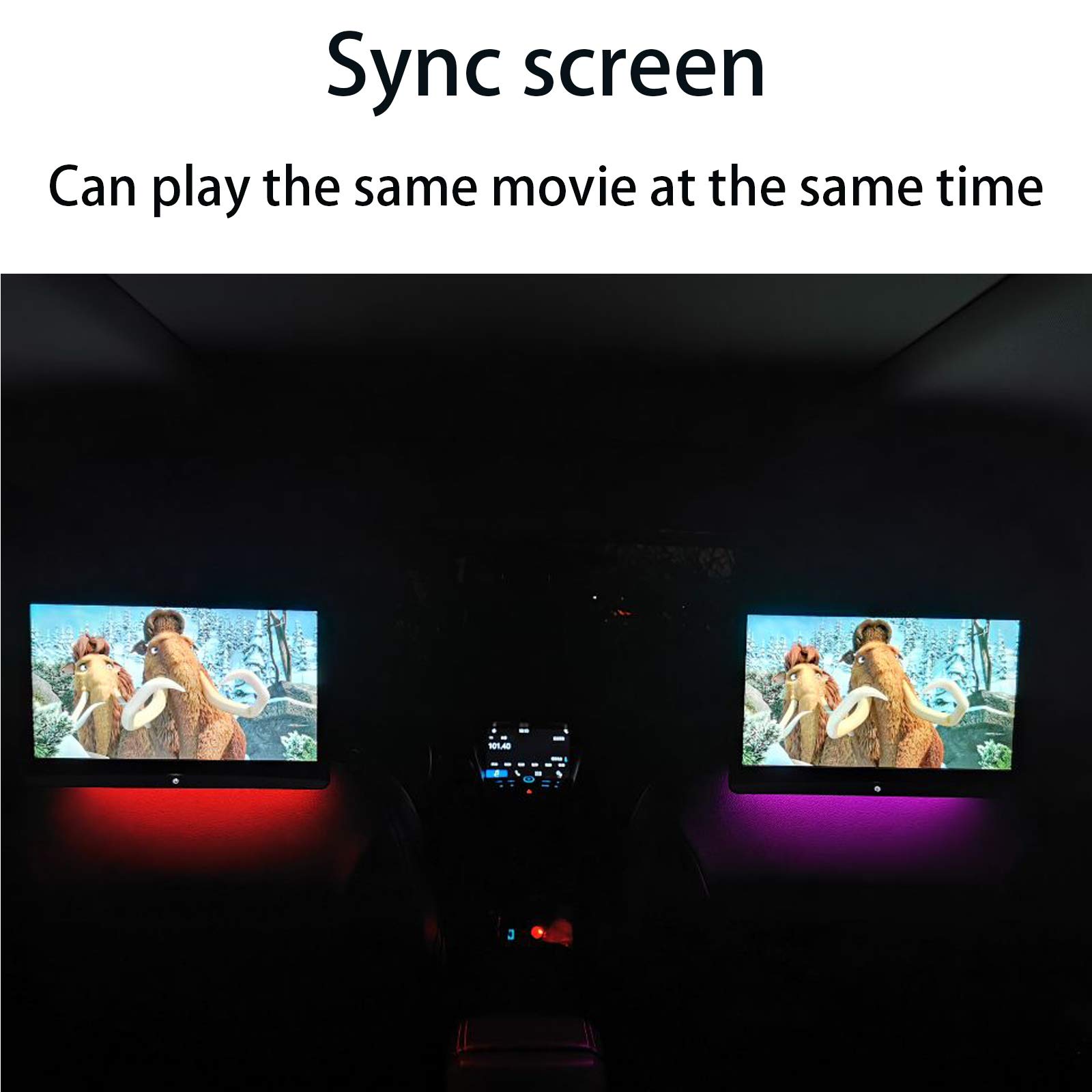 DDAUTO 12.4" Android 10 Car Headrest Video Player with 2.4G/5G WiFi TV Monitor Touch Screen, Support Netflix Youtube Sync Screens Phone Mirroring Bluetooth FM USB-DD125S