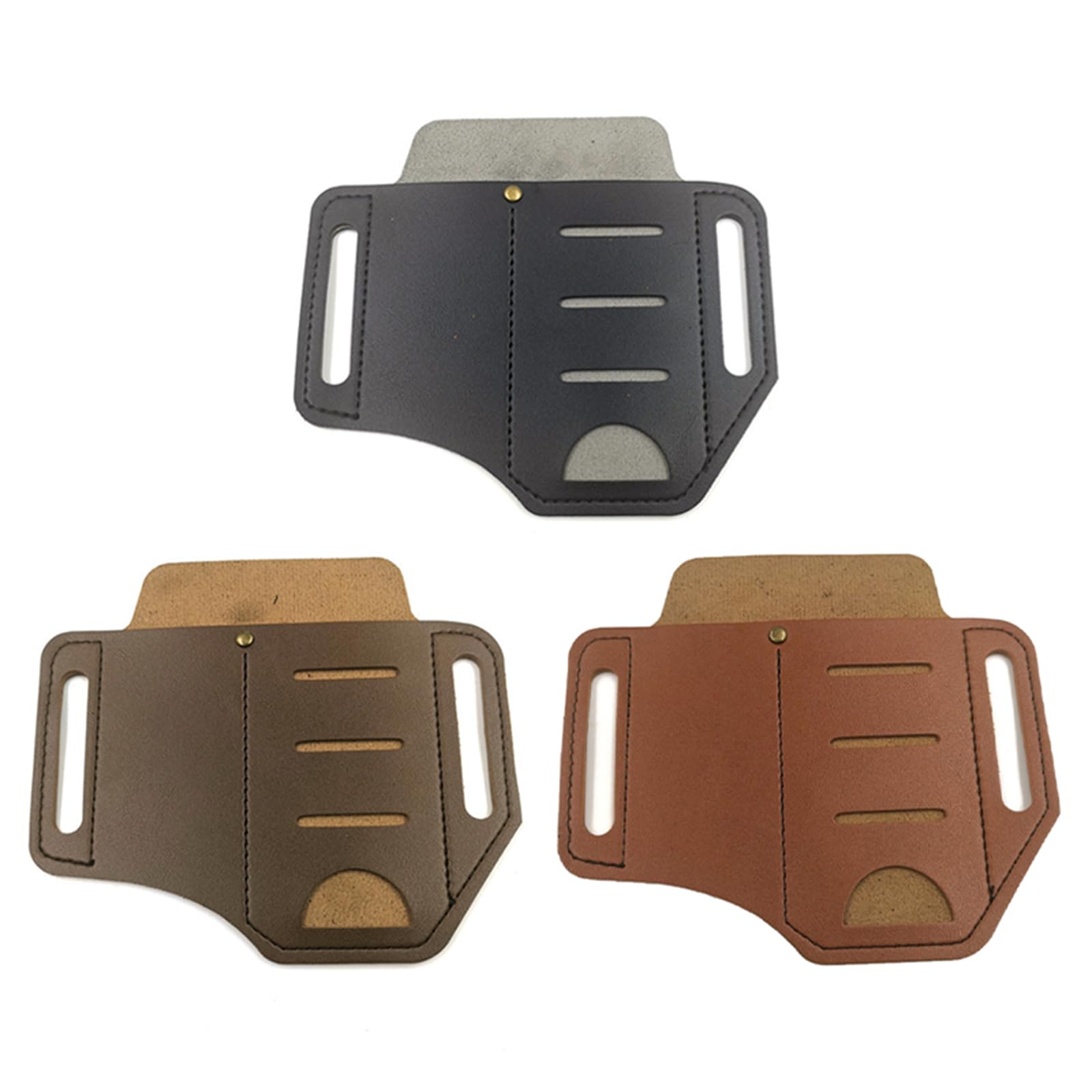 Leather Multitool Sheath, Tools Belt Organizer, Daily Use Sheath Holster for Belt, Multitool Pouch for Belts, Belt Sheath Pocket Tool Organizer for Men Flashlight Pen Work(Dark Brown)