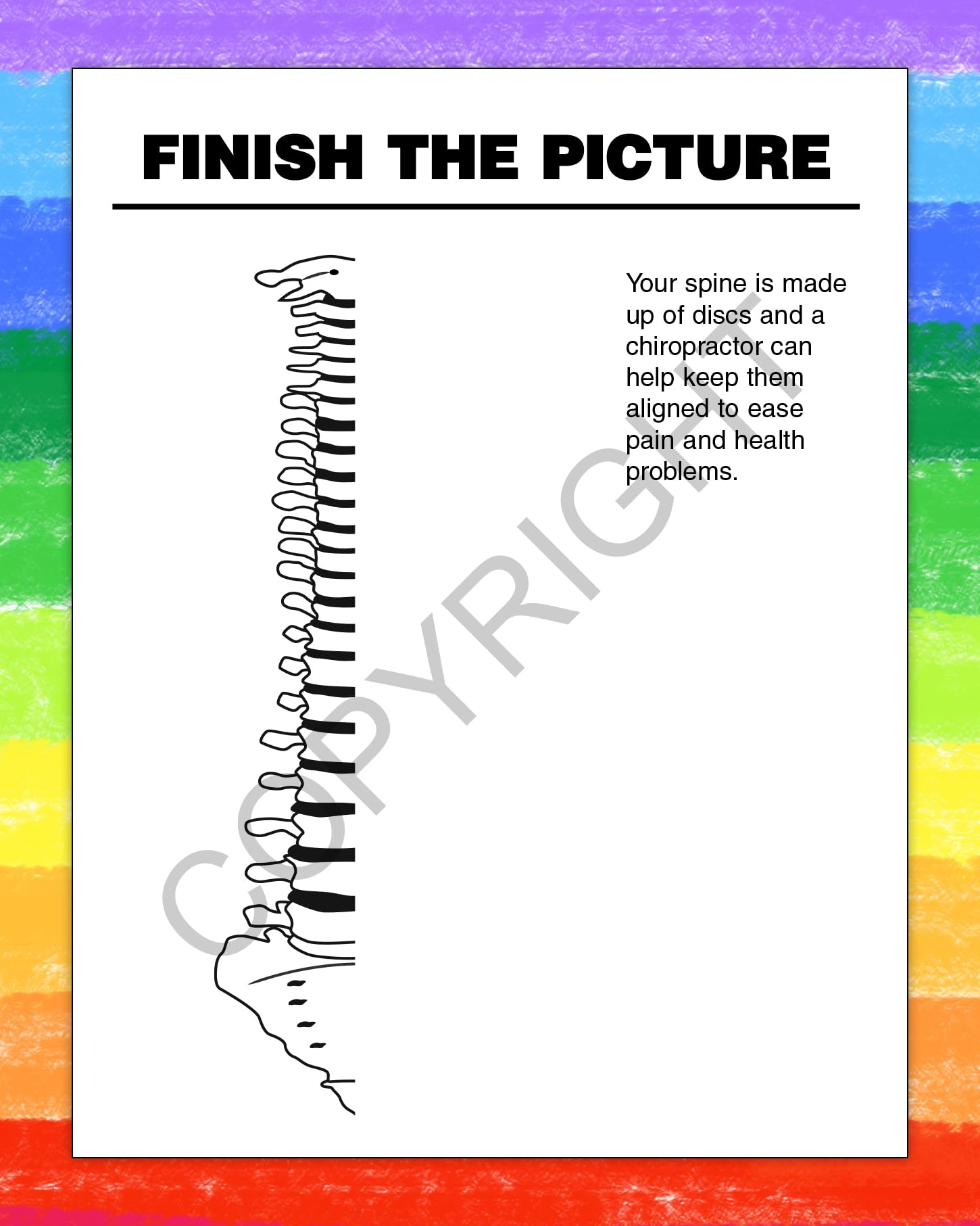 ZOCO - A Visit to The Chiropractor's Office - Educational Coloring Books (25 Bulk Pack, Without Crayons) - Chiropractor Supplies - Activities for Kids