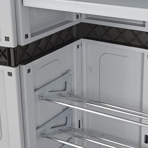 Homeplast Leto 55 lb. Capacity Indoor Outdoor Shoe Rack Storage Cabinet with 2 Moveable Shelves, Holds 20 Pairs, Gray/Anthracite