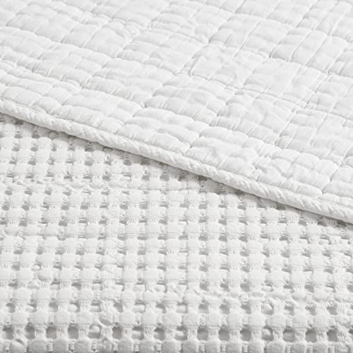 Levtex Home - Mills Waffle - Throw - Bright White Cotton Waffle - Throw Size 50 x 60in.