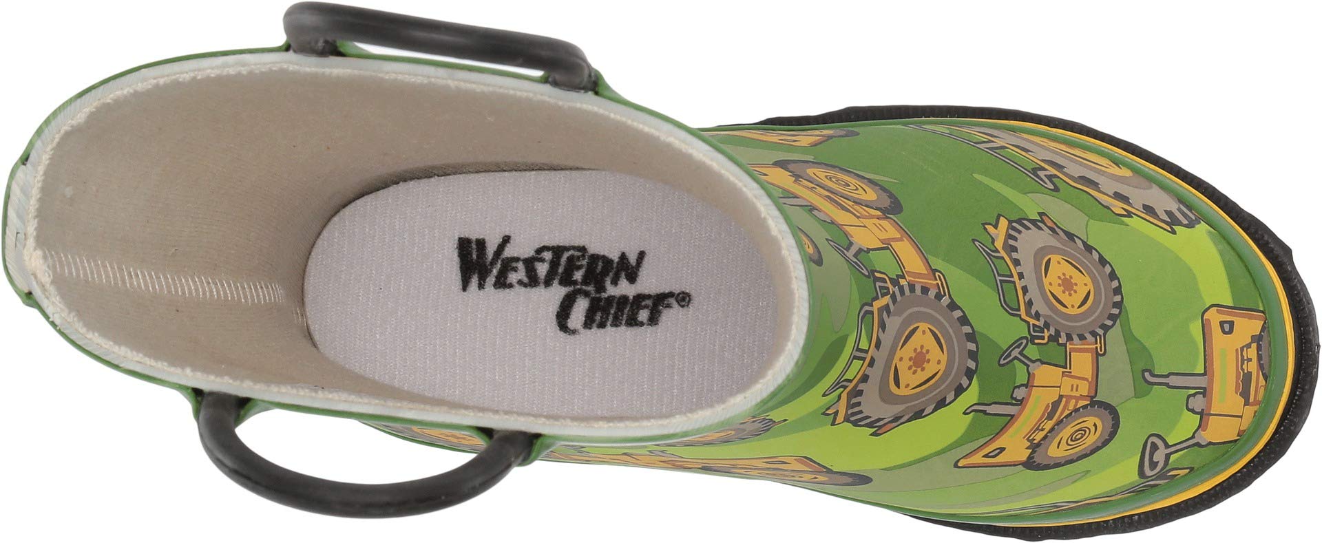 Western Chief Boy's Vintage Tractors Rain Boot (Toddler/Little Kid) Green 7-8 Toddler M
