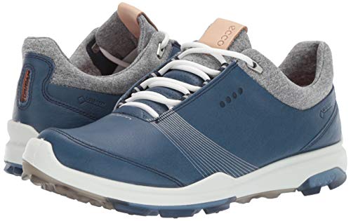 ECCO Women's Biom Hybrid 3 Gore-Tex Golf Shoe, Denim Blue Yak Leather, 5-5.5