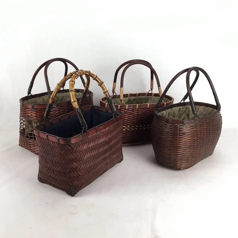 DOUBA Handmade Bag Basket Handbag Rattan Ceremony Basket Storage Bag