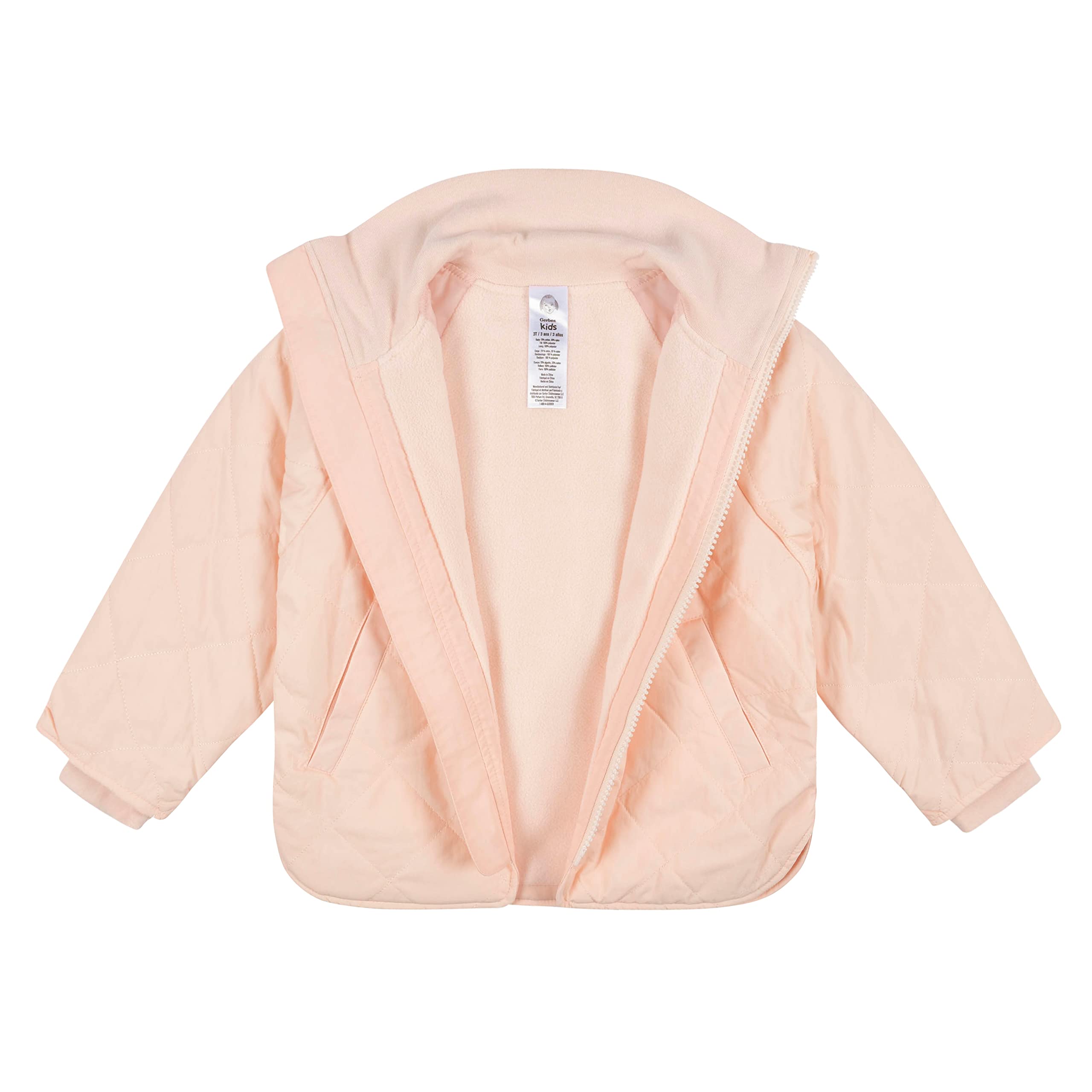 GerberBaby GirlsToddler Hooded Quilted JacketPink18 Months