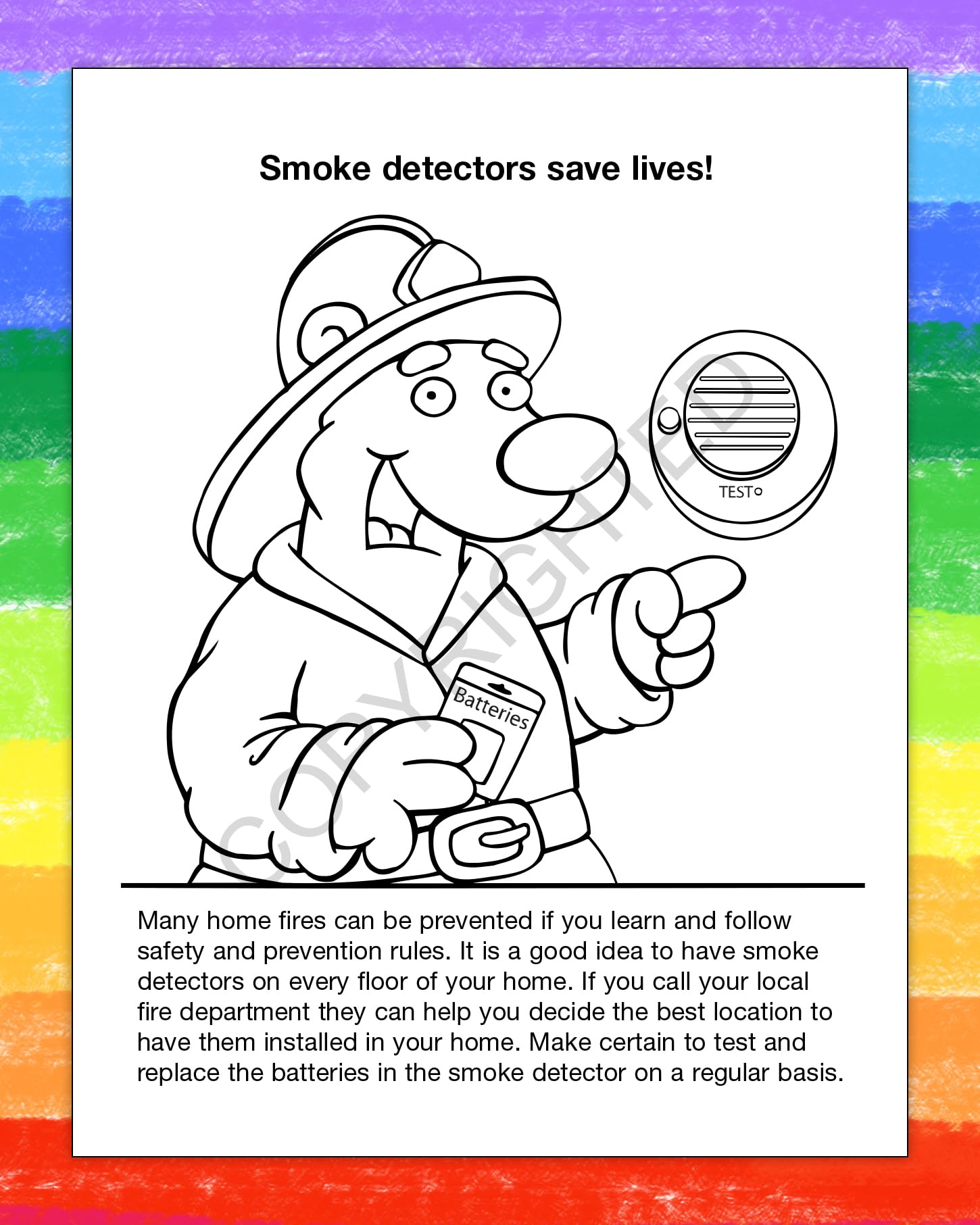 ZOCO - Fire Safety - Educational Coloring Books (25 Bulk Pack, With Crayons) - Fire Prevention Week Items for Kids - Firefighter Party Supplies - Games, Puzzles, Activities