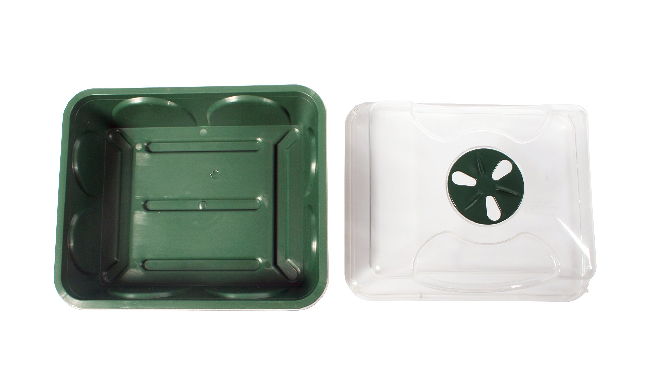 EarlyGrow 70727 Small Domed Propagator, 8.5" x 7" x 5", Black/Dark Green