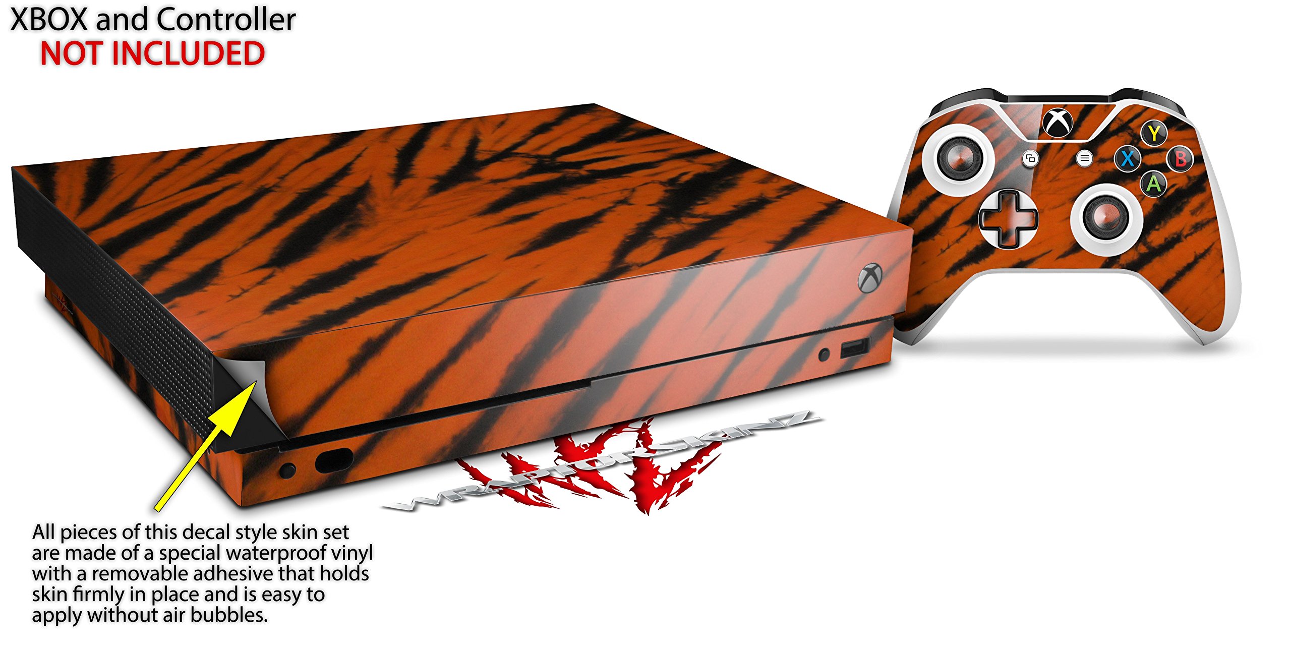 WraptorSkinz Decal Vinyl Skin Wrap Compatible with Xbox One X Console and Controller - Tie Dye Bengal Side Stripes